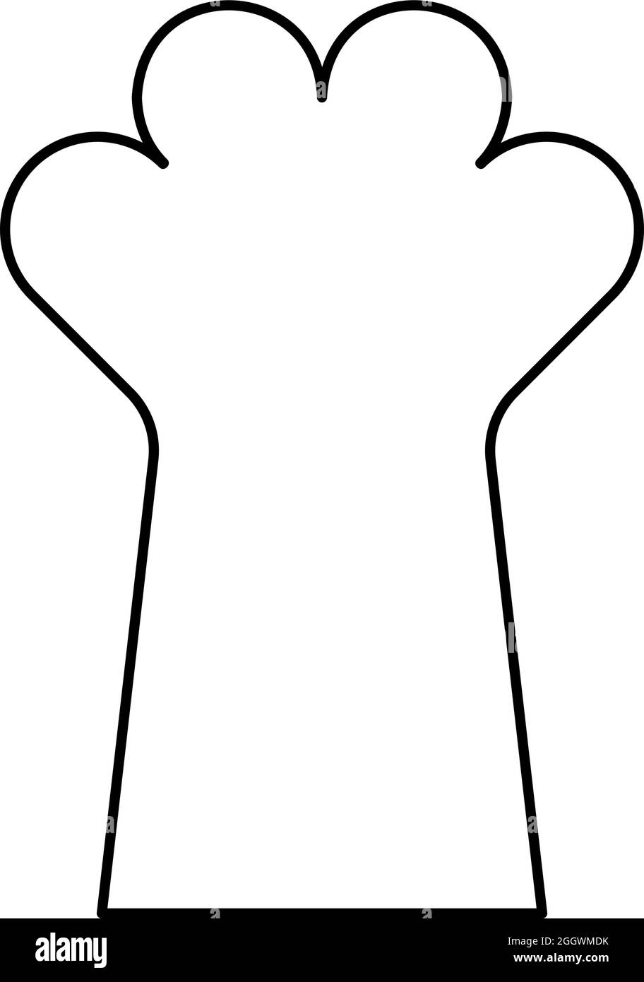 Cat paw foot cat's leg cute domestic animal contour outline icon black ...