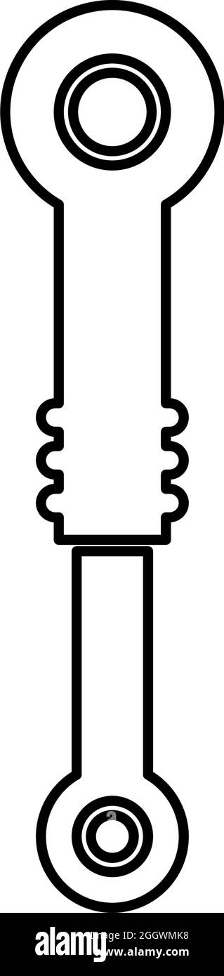 Shock absorber Suspension contour outline icon black color vector ...