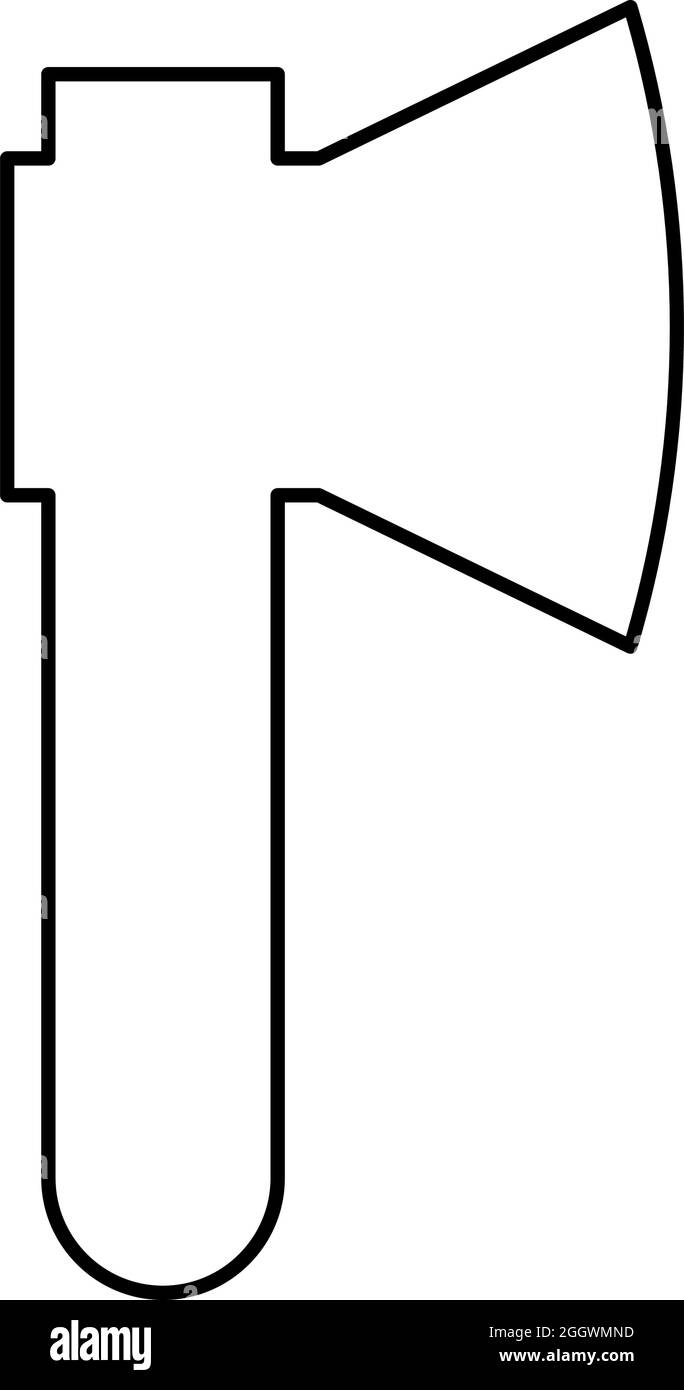 Ax Axe contour outline icon black color vector illustration flat style ...