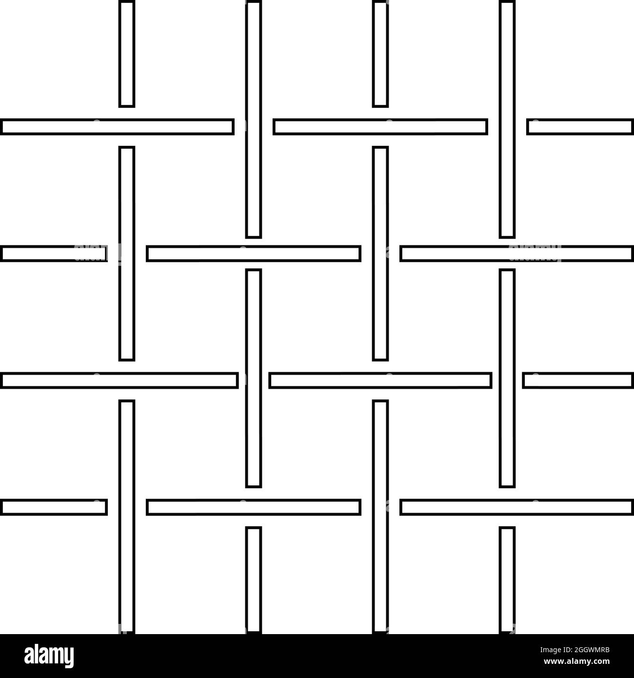 Fabric fibers Grid Cloth textile contour outline icon black color ...