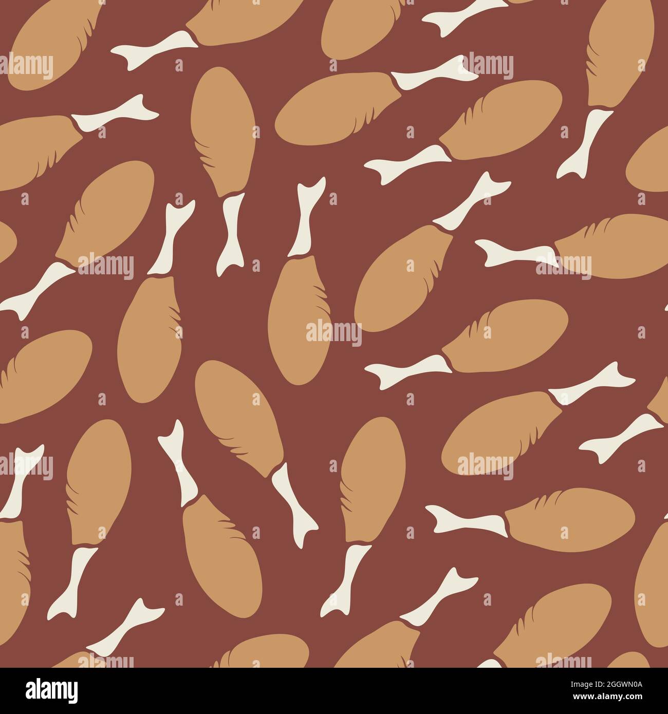 Vector seamless pattern with chicken legs. Design with silhouettes of ...
