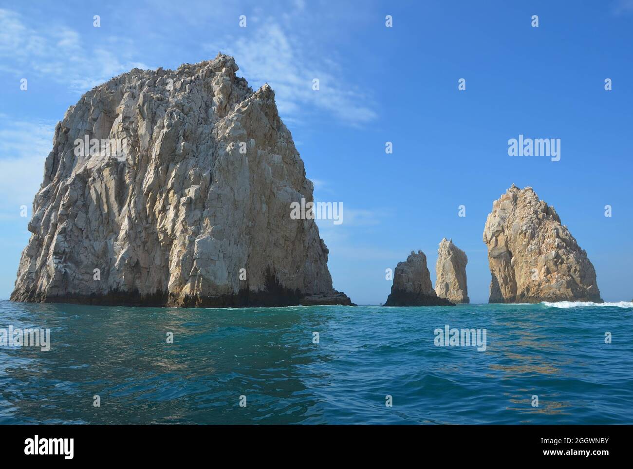 Landscape with panoramic view of natural rock formations at Cabo San ...