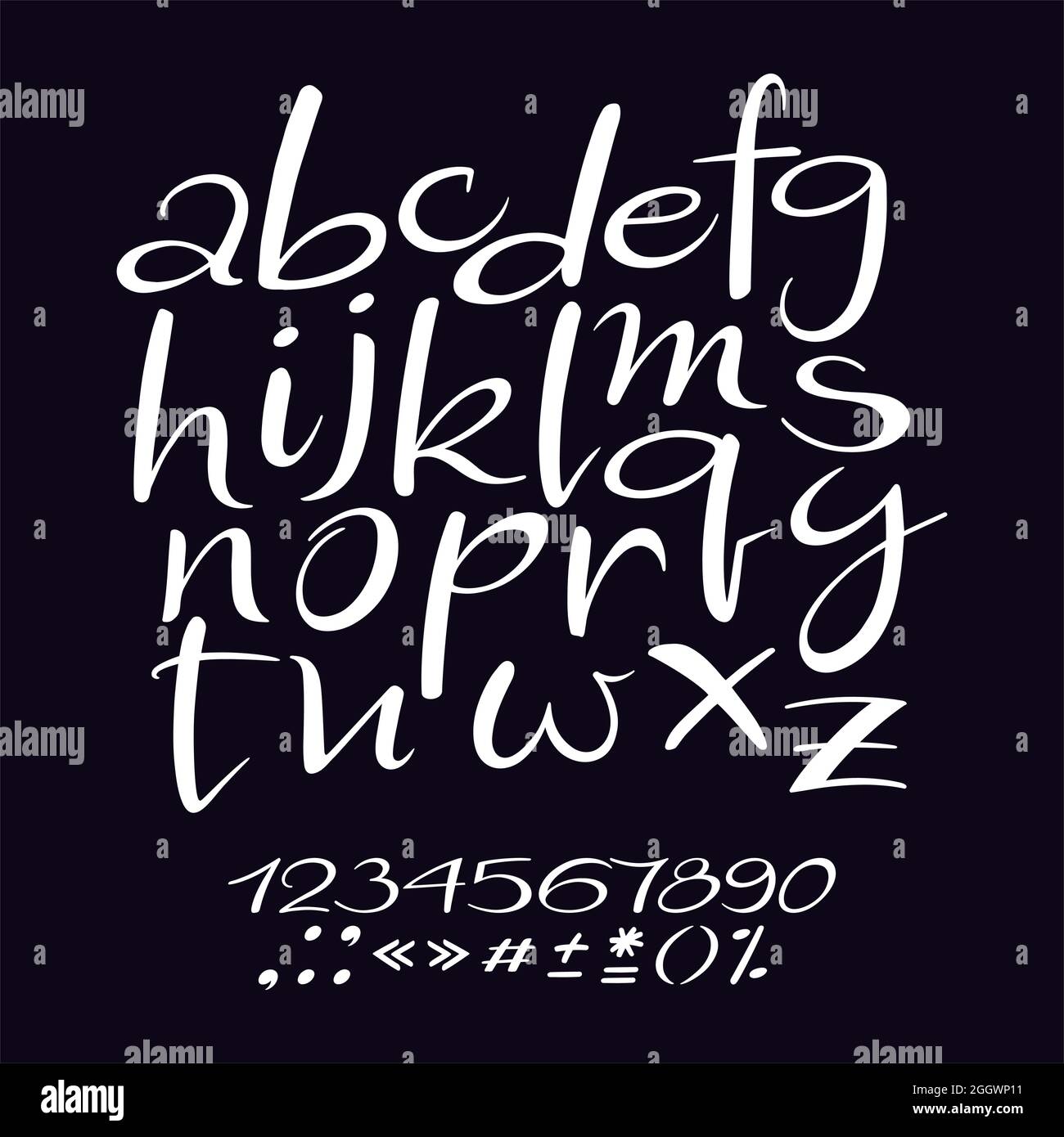 Vector alphabet. beautiful handwritten letters and numbers Stock Vector ...