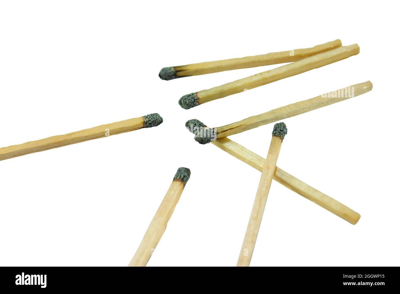 many Different burnt matchstick isolated on white background Stock ...