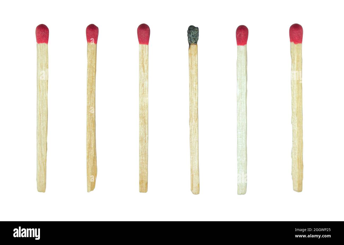 row of matches isolated on white background with copy space Stock Photo ...