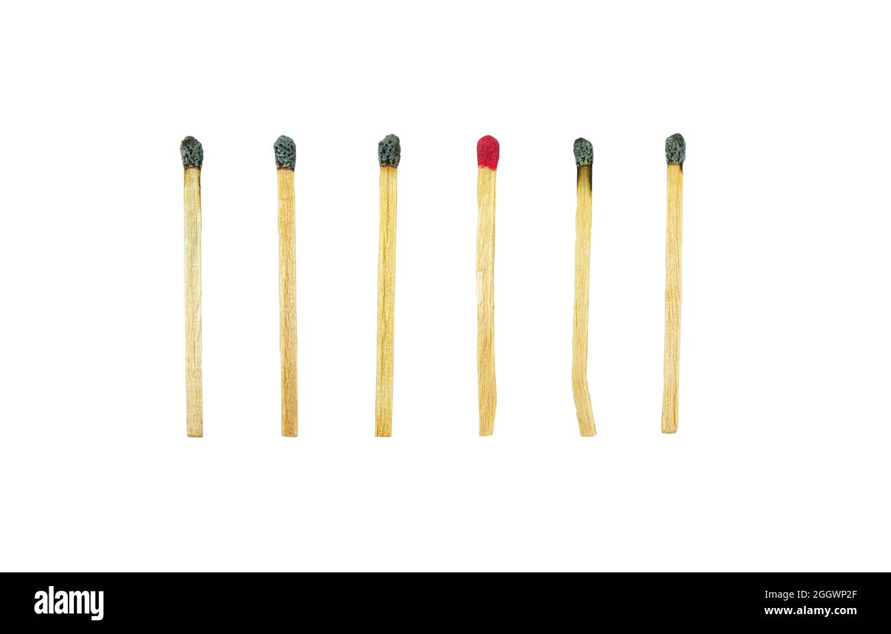 row of matches isolated on white background with copy space Stock Photo ...