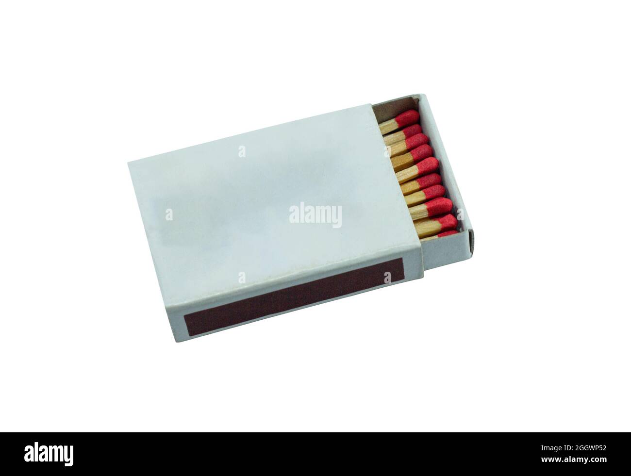 Top view of opened red matchbox isolated on white background. Blank ...