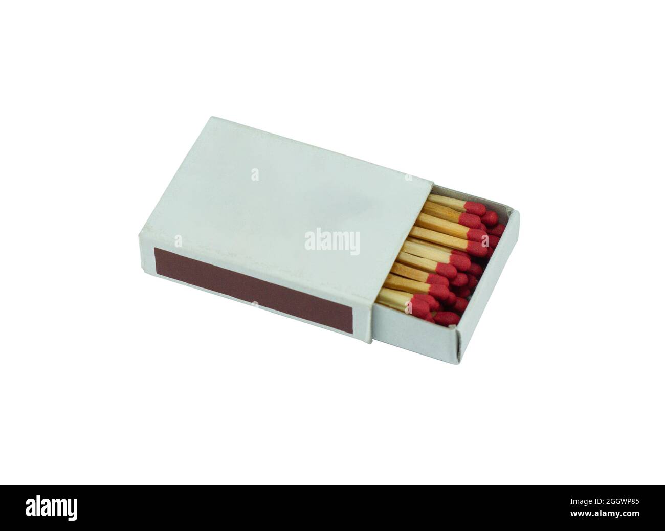 Top view of opened red matchbox isolated on white background. Blank ...