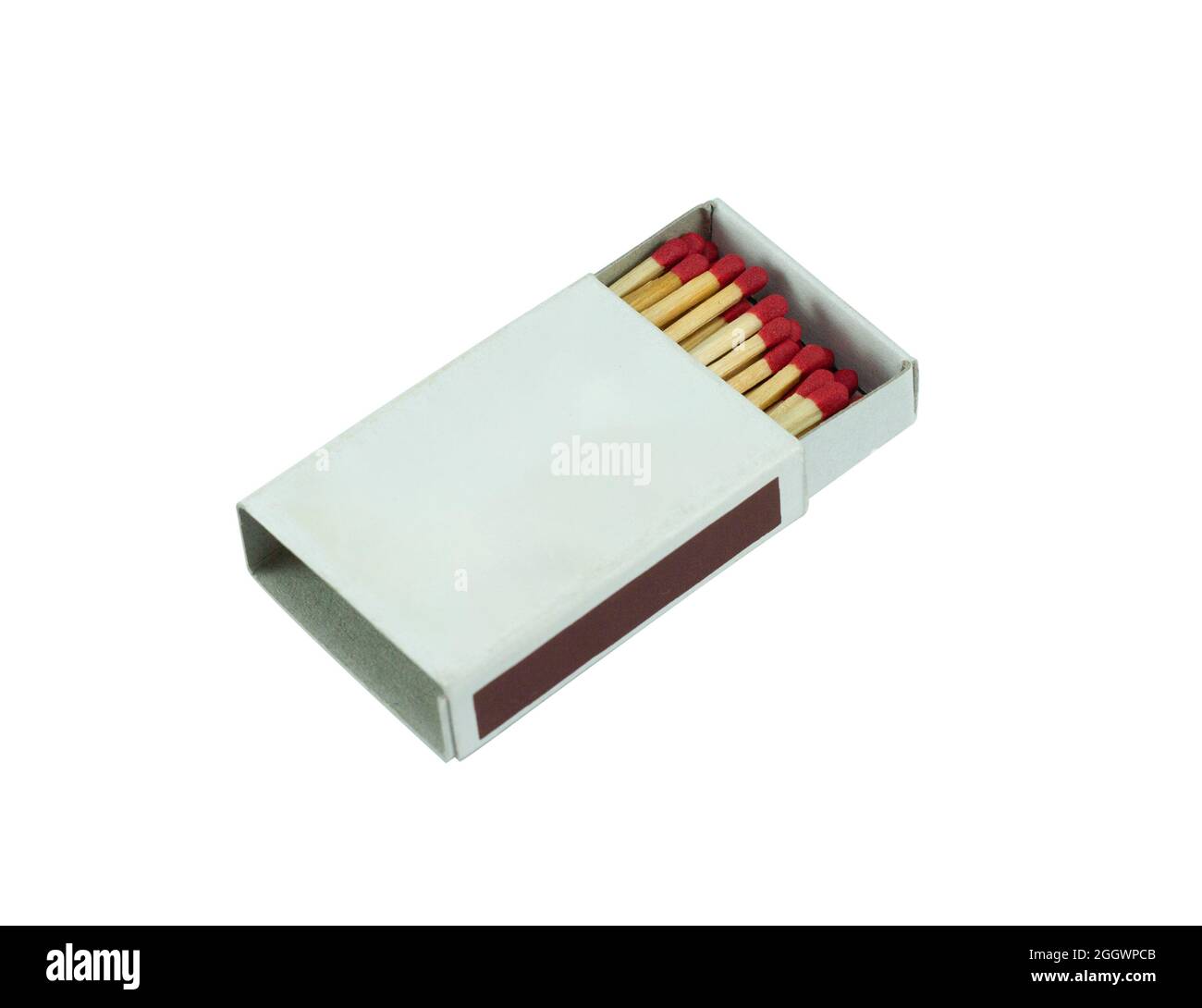 Top view of opened red matchbox isolated on white background. Blank ...