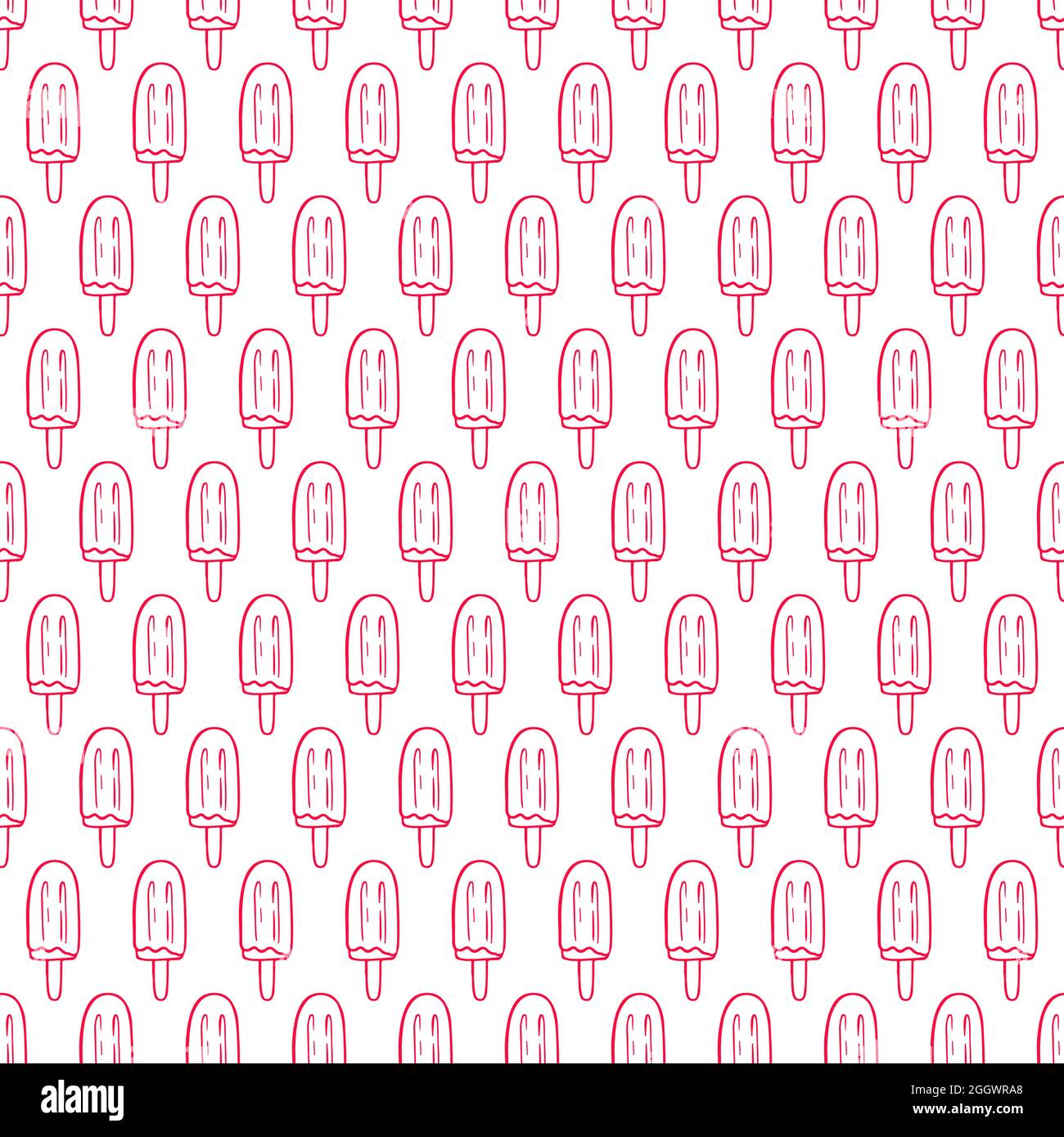 Seamless background of cute sketch ice creams. hand-drawn illustration ...