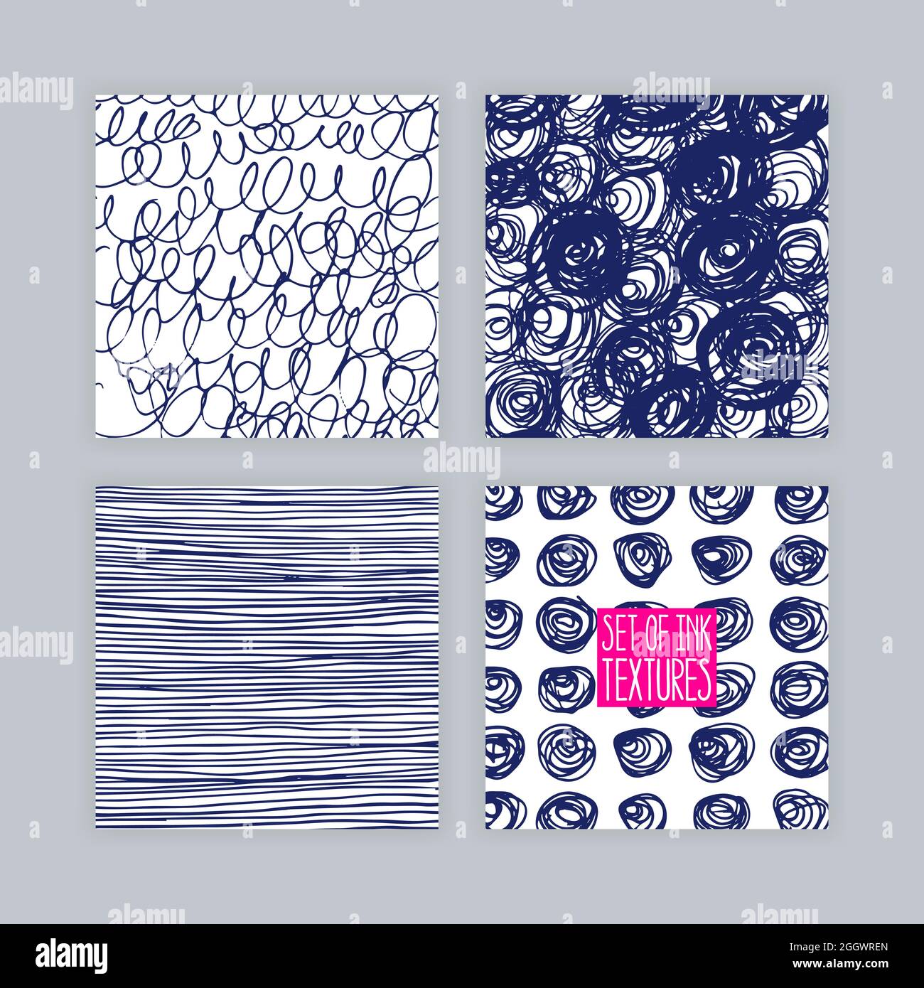 Set of hand drawn textures. collection of design elements Stock Vector ...