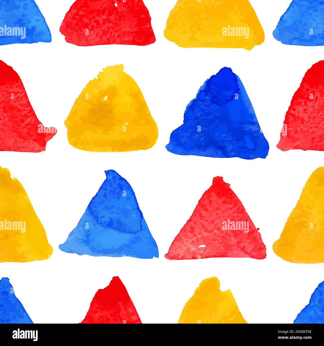 Abstract seamless pattern of colored watercolor triangles. hand-drawn ...