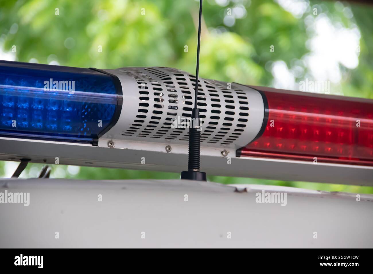 Ambulance rotation emergency light on top of ambulance emergency ...