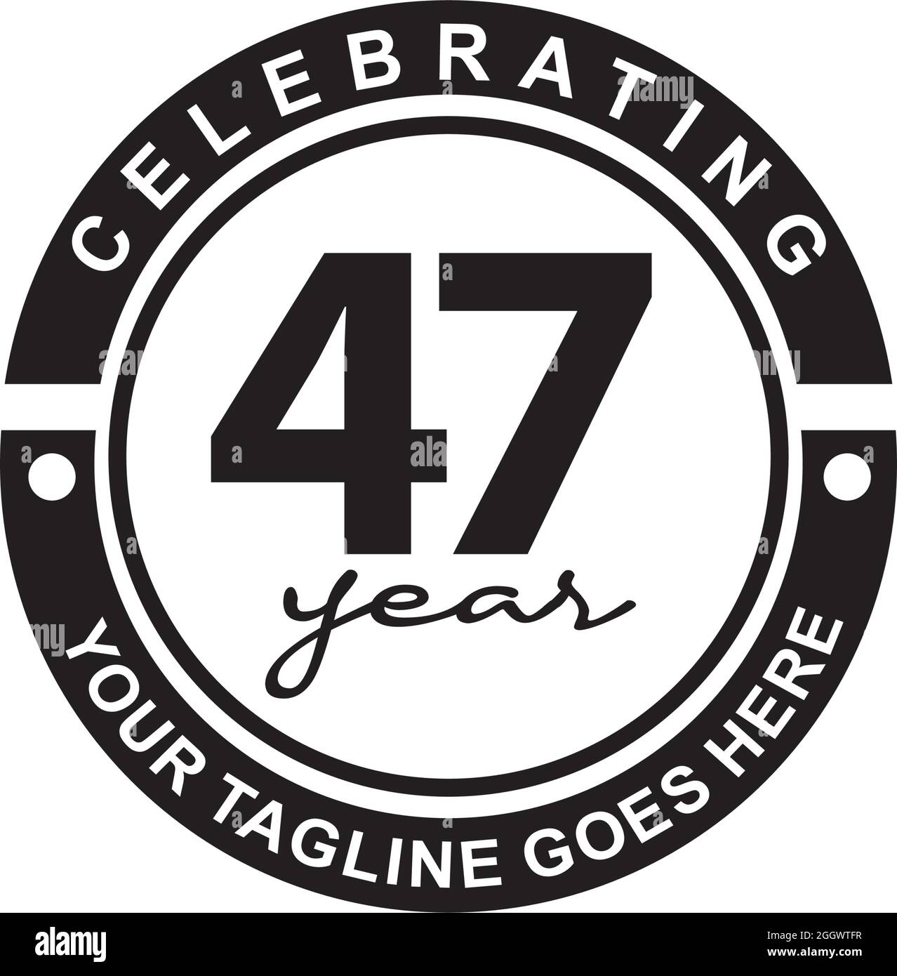 47th years anniversary emblem logo design vector template Stock Vector ...
