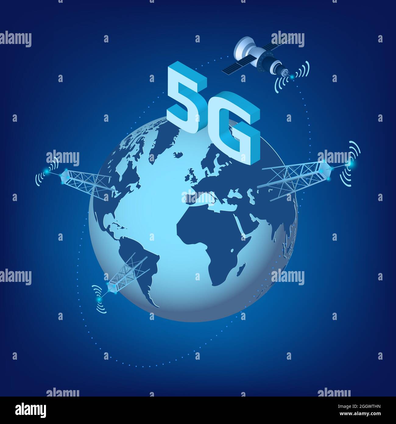 5G LTE technology of high speed data transmission with isometric ...