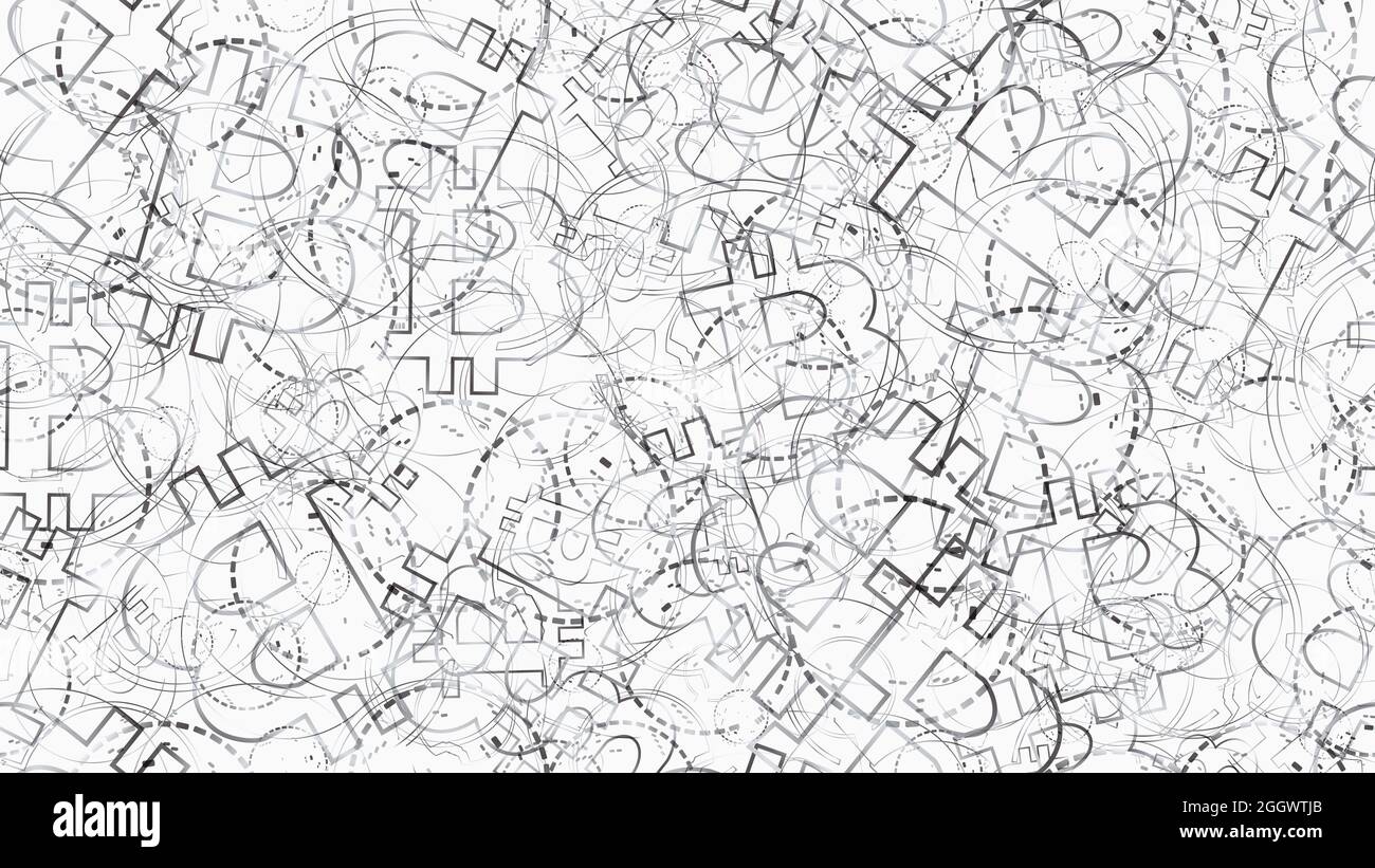 Modern seamless geometric pattern in black and white with outline ...