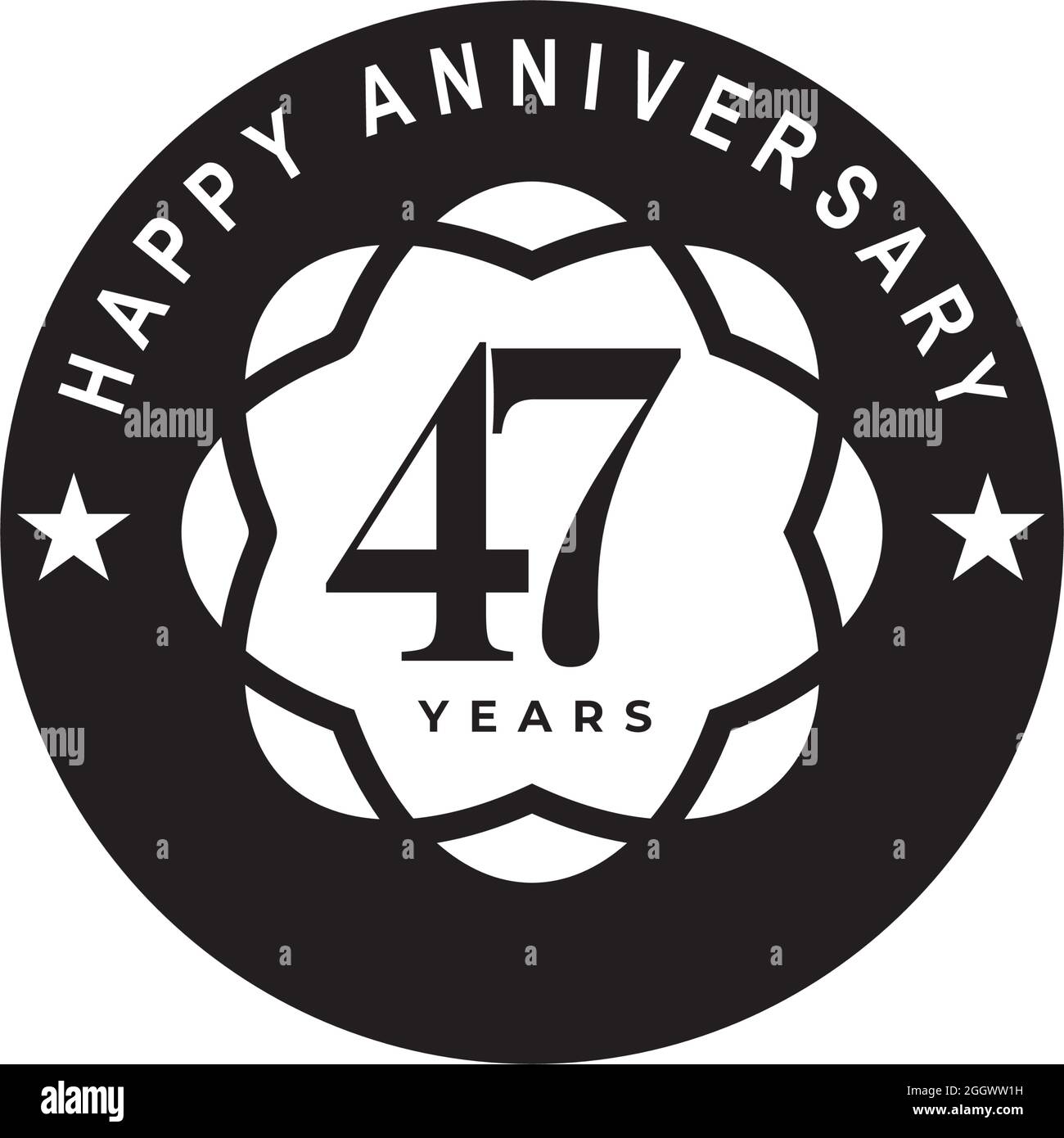 47th years anniversary emblem logo design vector template Stock Vector ...