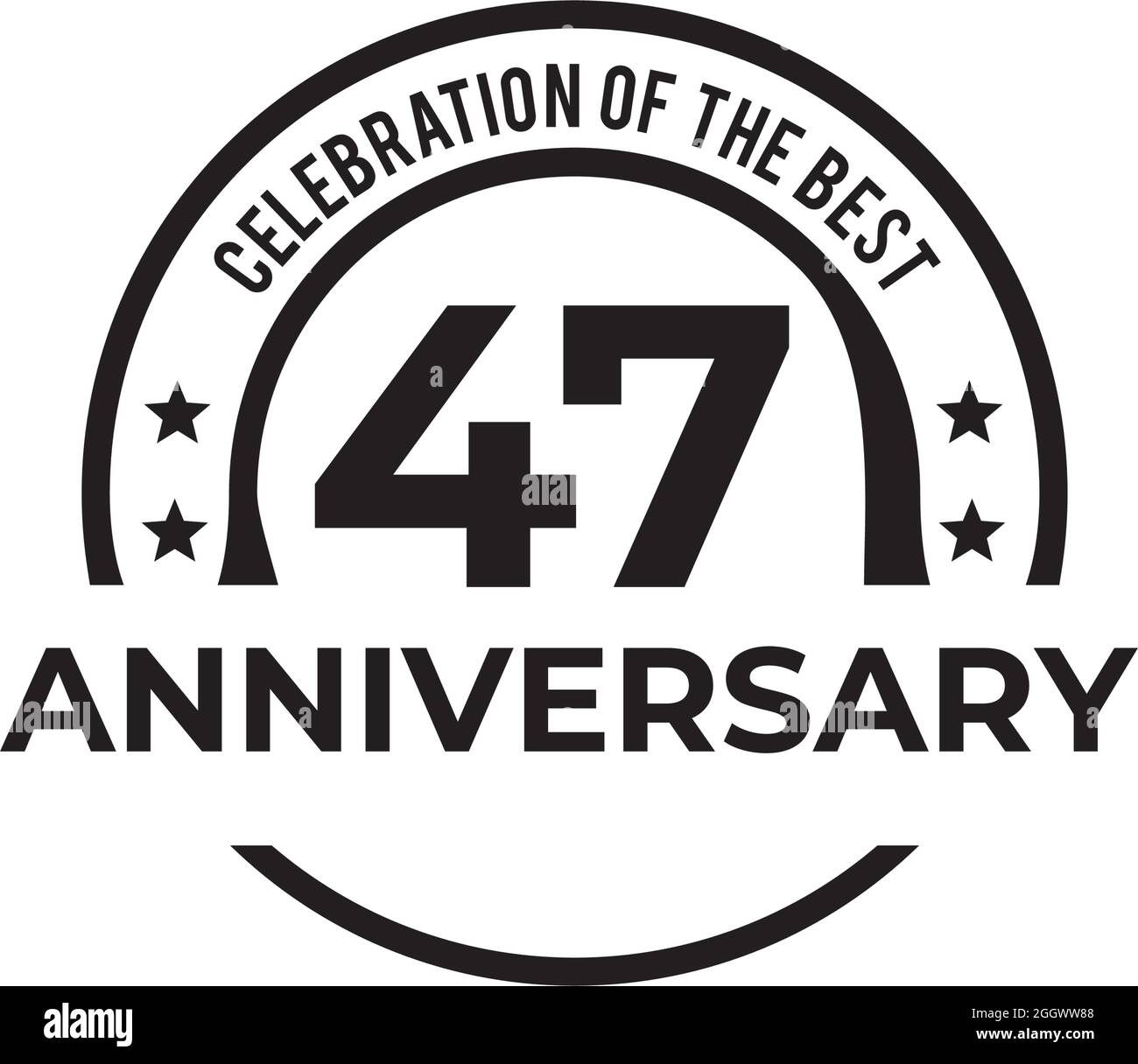 47th years anniversary emblem logo design vector template Stock Vector ...