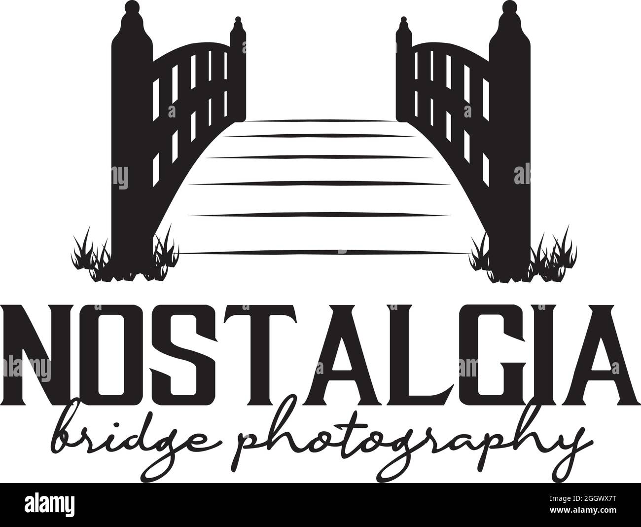 Flower park lodge small bridge vector logo design Stock Vector Image ...