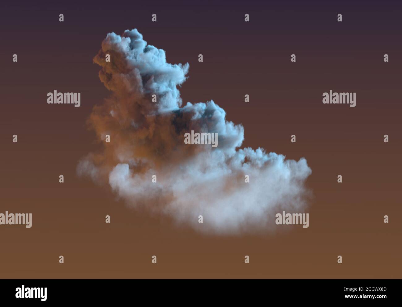 single huge night cumulus cloud , cg nature 3D illustration Stock Photo ...