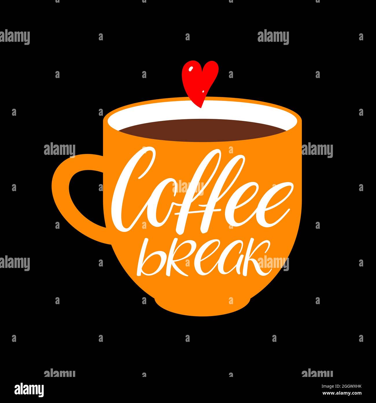 Coffee break calligraphy. Hand lettering phrase isolated on a cap of ...