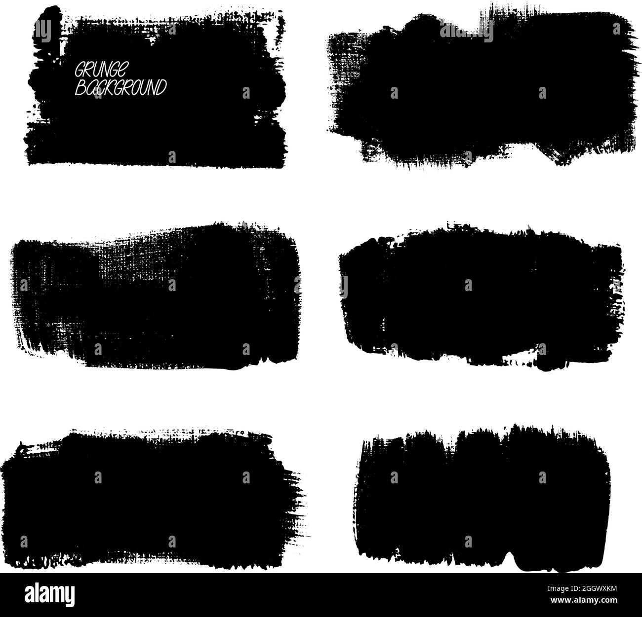 Set of different brush strokes. Hand-drawn illustration Stock Vector ...