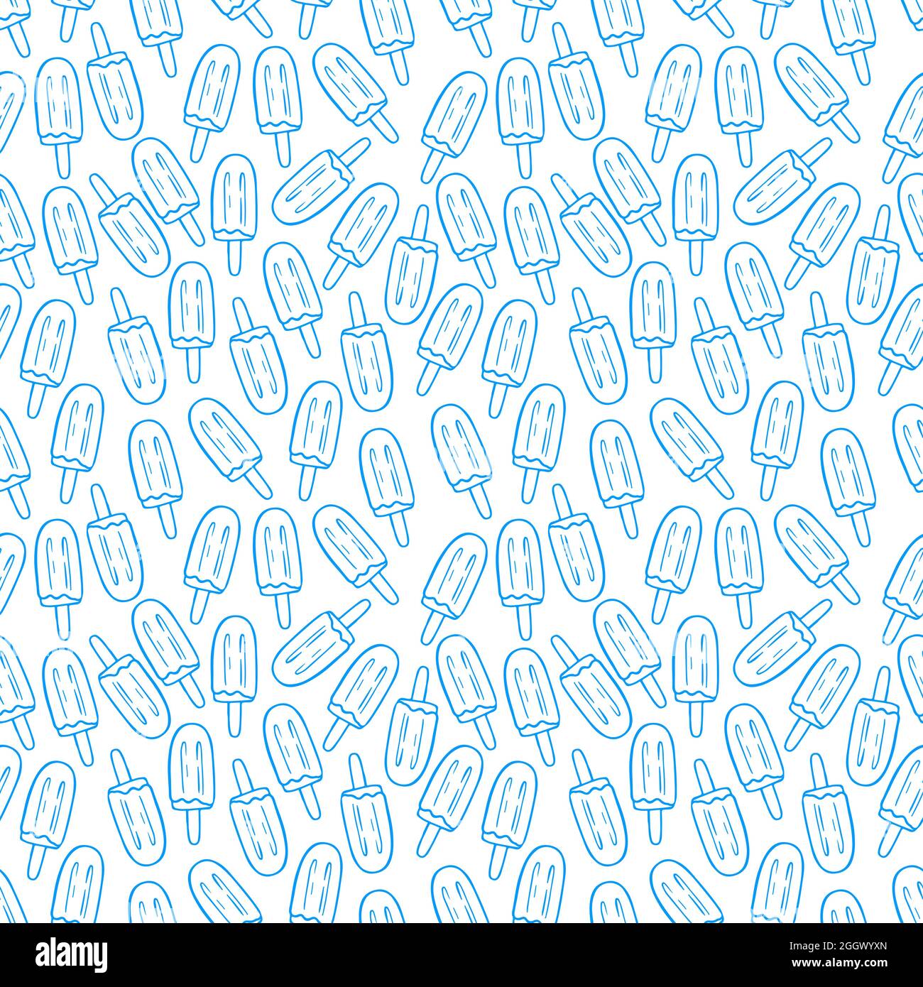 Seamless background of cute sketch ice creams. hand-drawn illustration ...