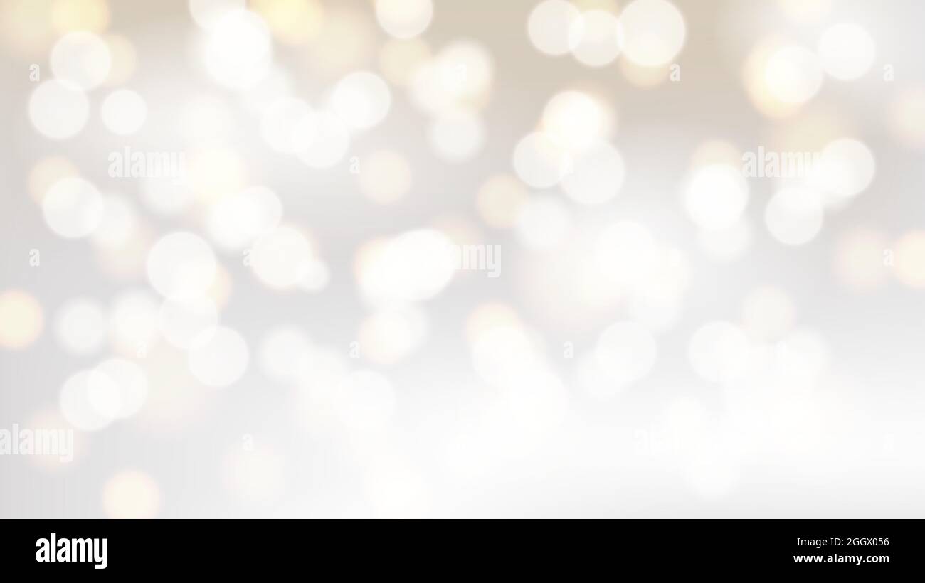 Blurred bright abstract bokeh on wide white background. Vector ...