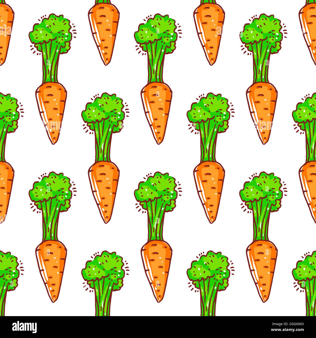 Beautiful seamless background with cute carrots Stock Vector Image ...
