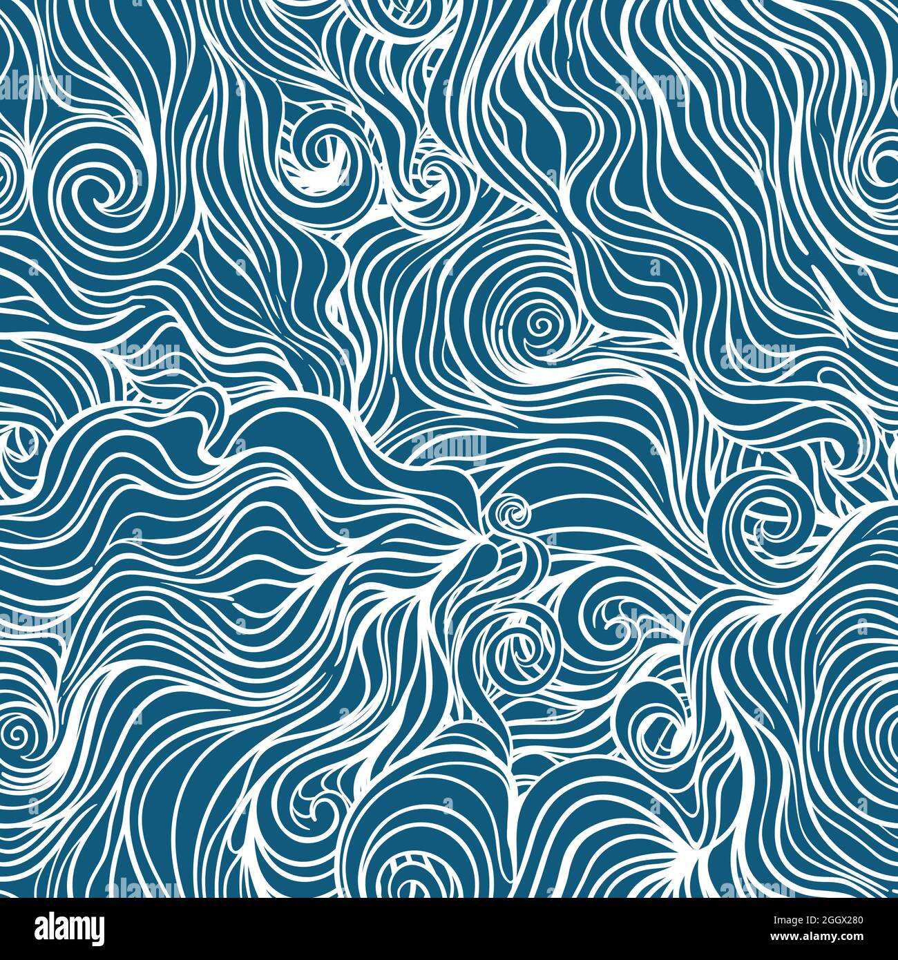 Seamless curl wave background. Vector Illustration Stock Vector Image ...
