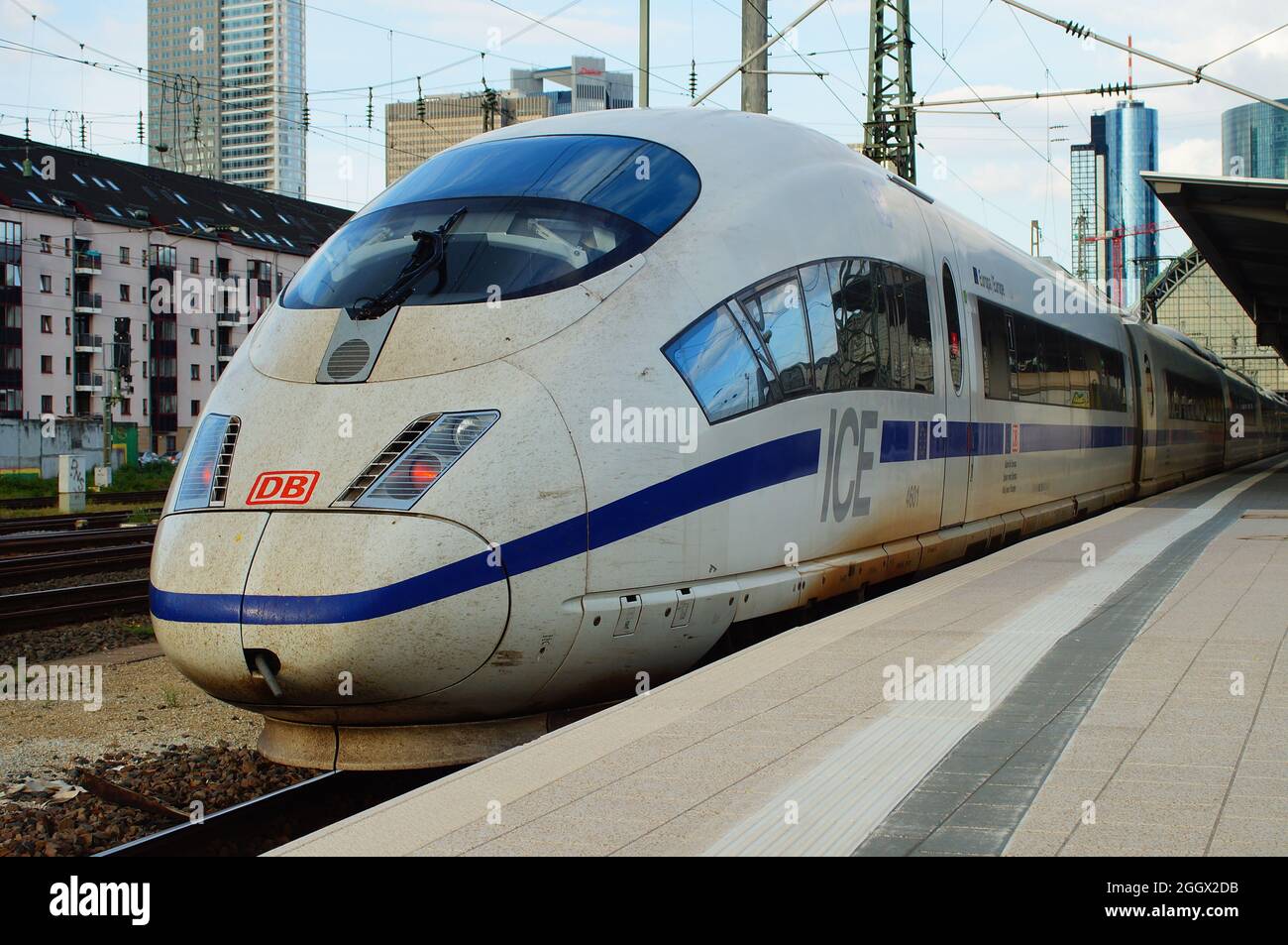 FRANKFURT, GERMANY - Aug 31, 2021: Head of an ICE 3, named "Europe", in ...