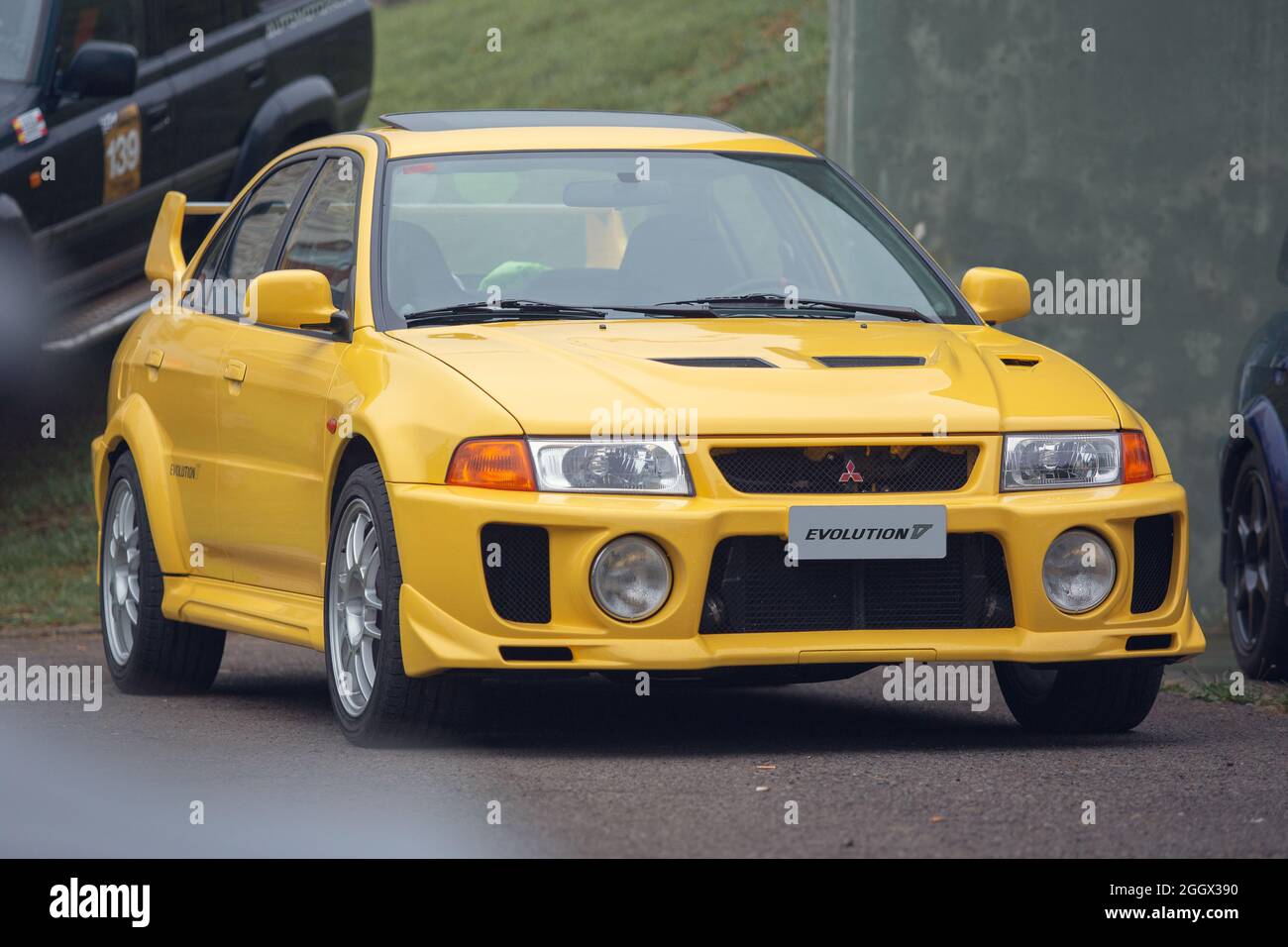 Cobreces, Spain - August 14, 2021: Mitsubishi Lancer Evolution was a C ...