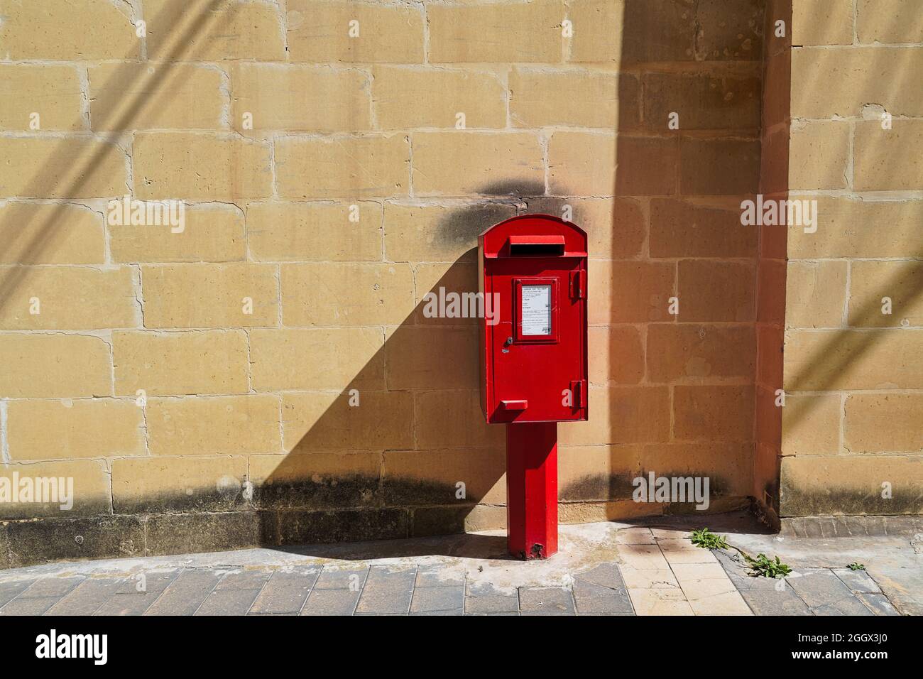 Red mailbox in former capital Mdina, Malta, Europe Stock Photo - Alamy