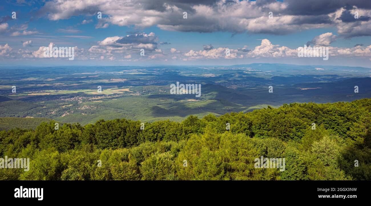View from Hungary's highest mountain, called Kékestető ("Blue Mountain ...