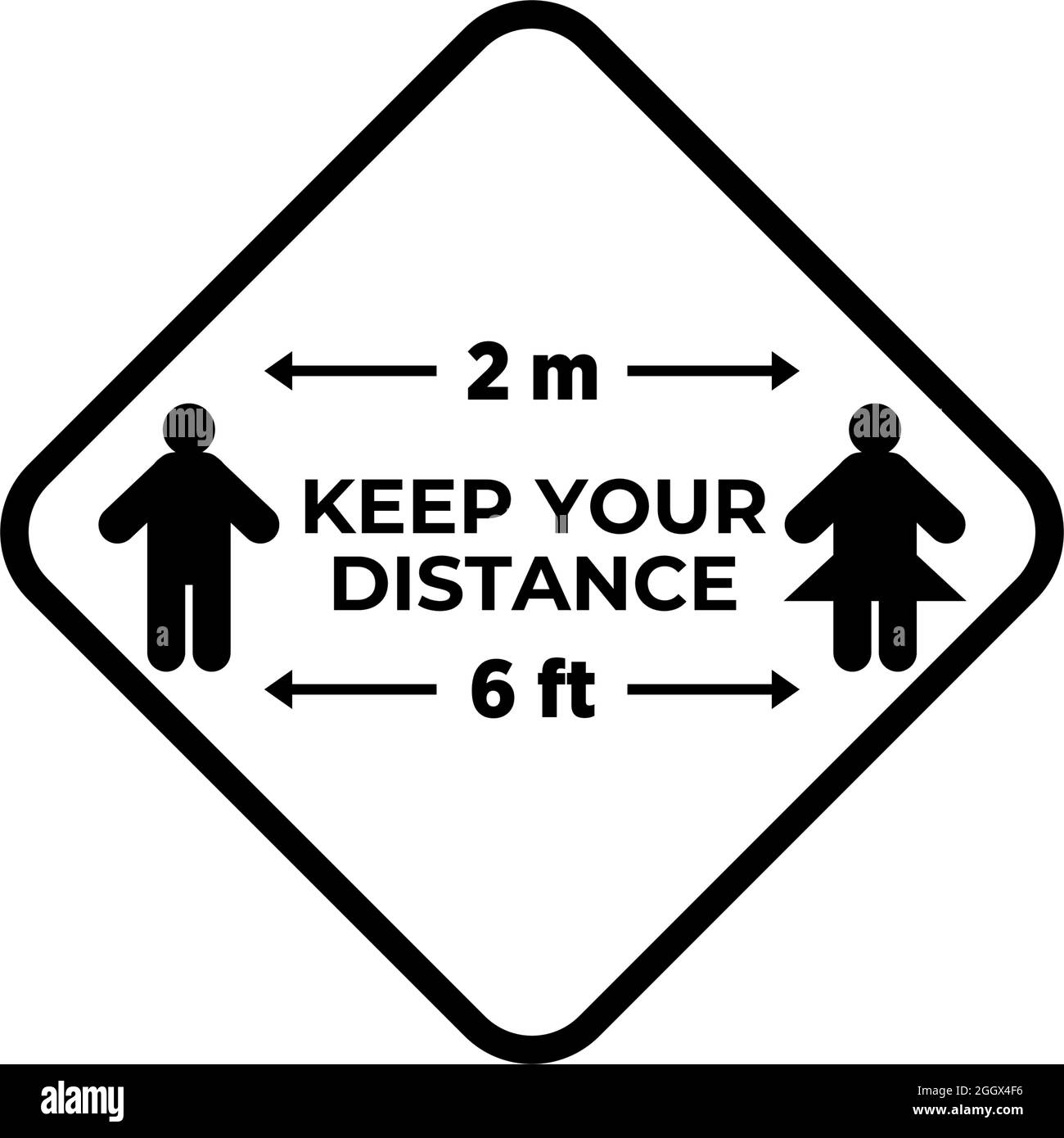 social distancing label logo design vector template Stock Vector Image ...