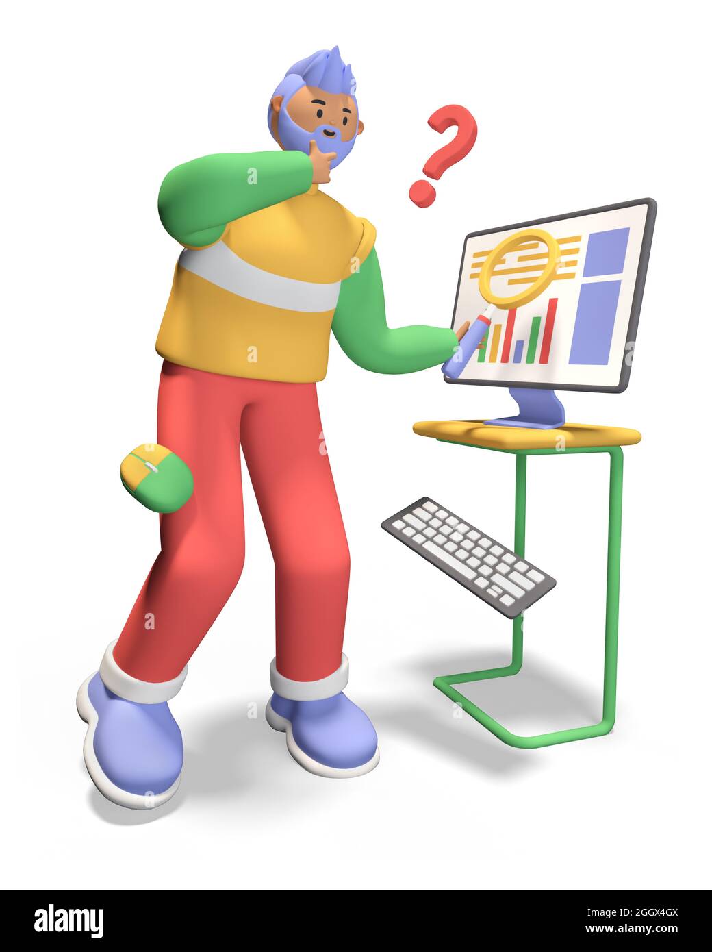 Cartoon character computer mouse question hi-res stock photography and ...