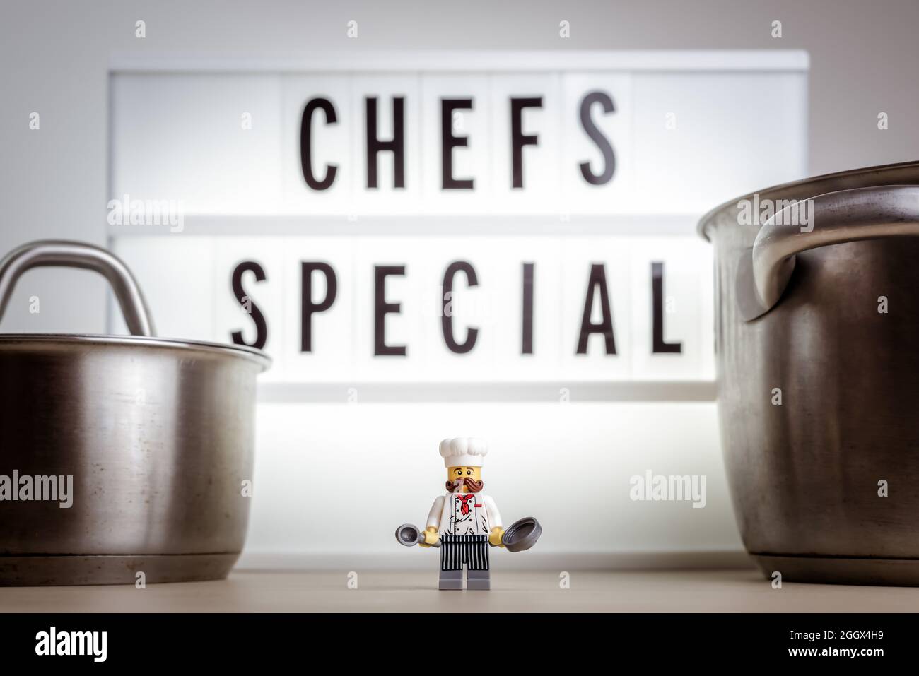 Cheerful miniature chef. Chef's special concept. Illustrative editorial ...