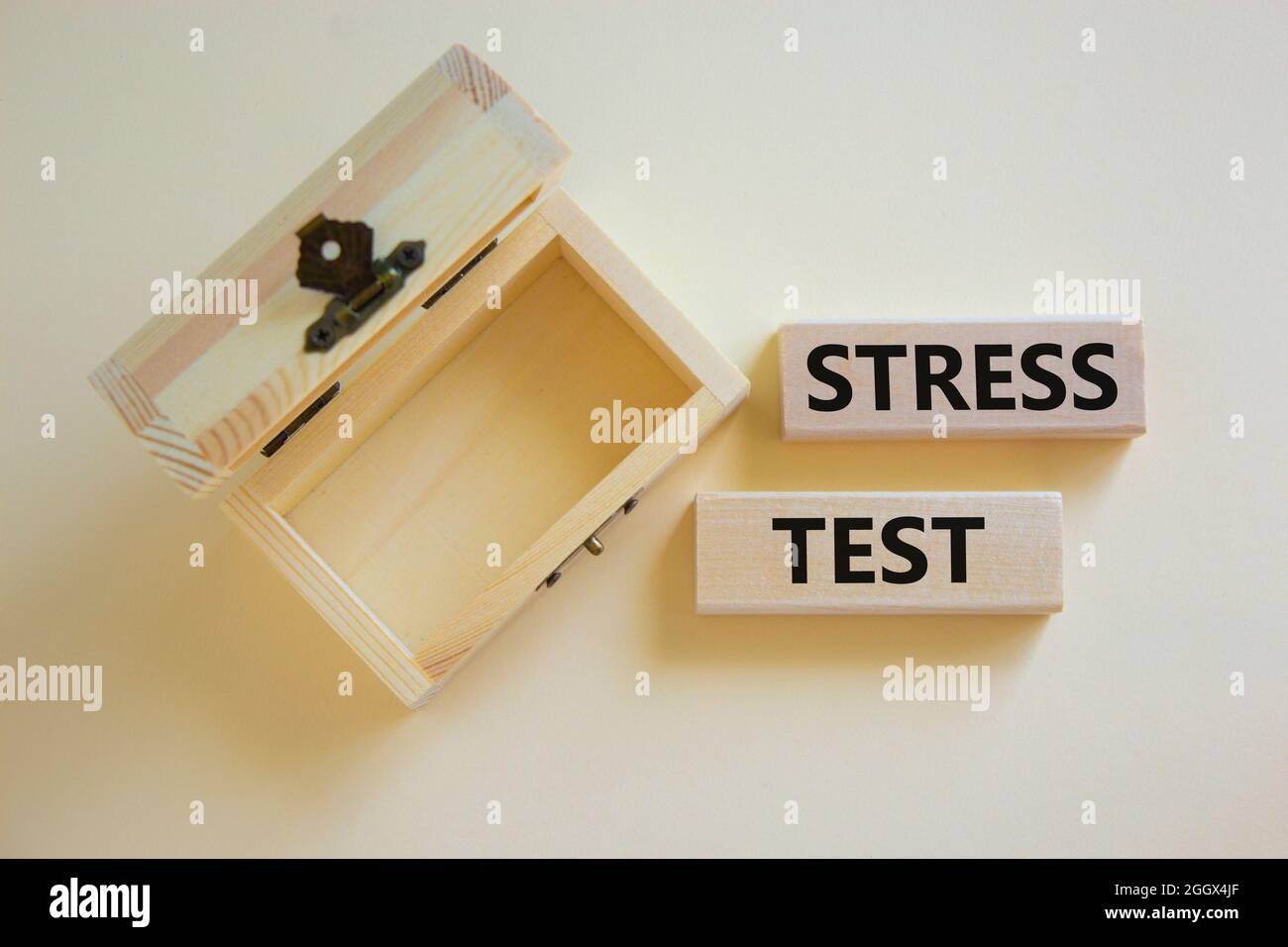 Stress test symbol. Concept words 'stress test' on wooden blocks on a ...