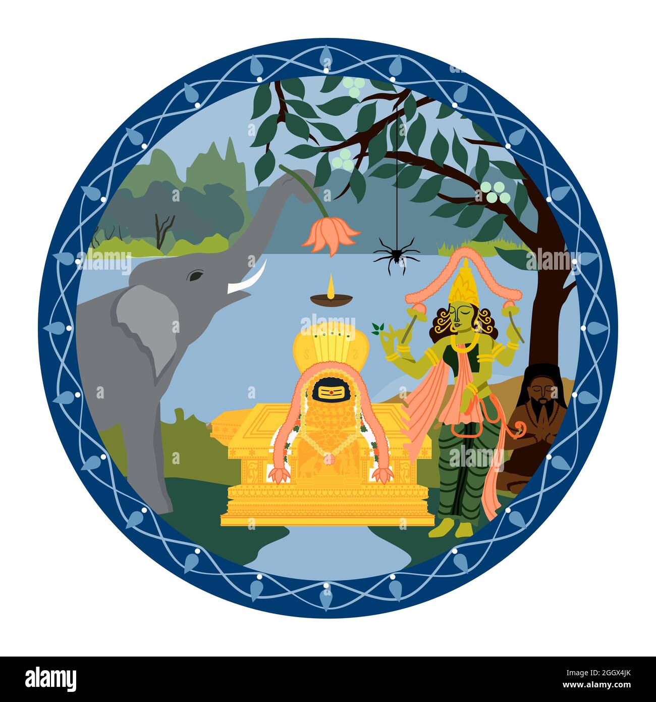 India Goddess Kaveri Drawn