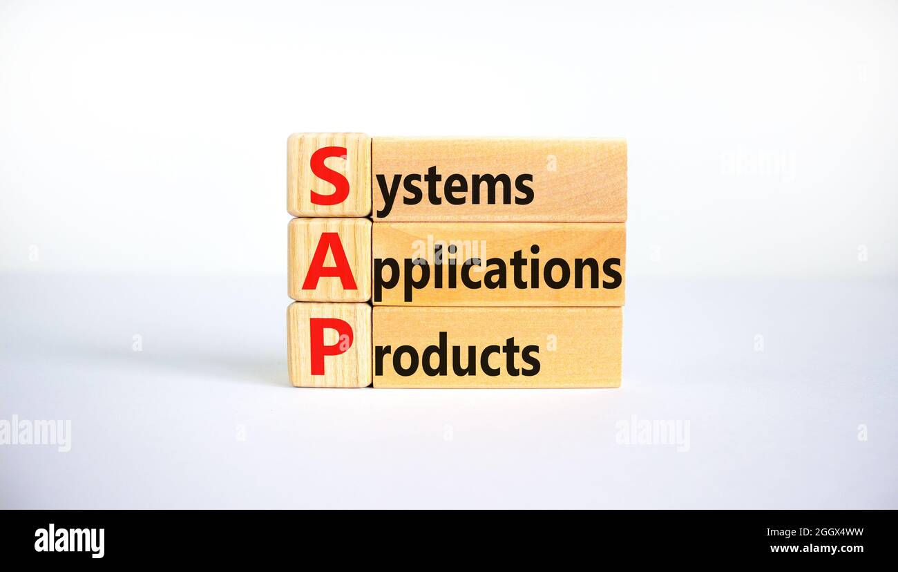 Sap Systems Applications Products Symbol Wooden Blocks With Words Sap Systems Applications