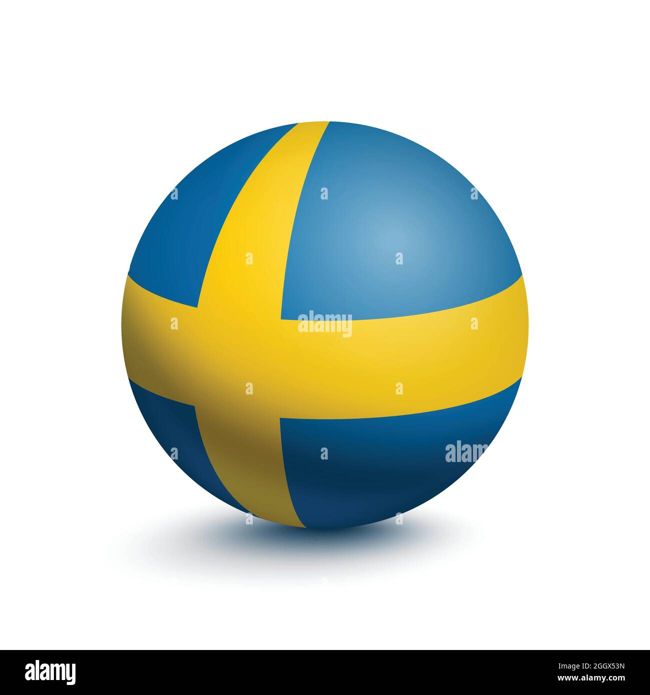Flag of Sweden in the form of a ball isolated on white background ...