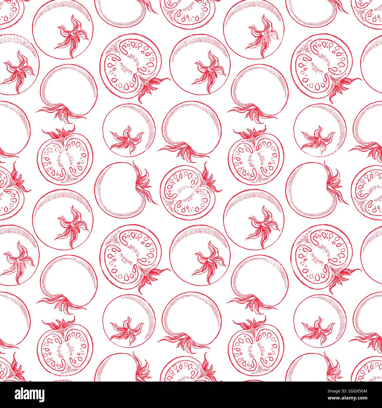 cute seamless background of tomatoes. Hand-drawn illustration Stock ...