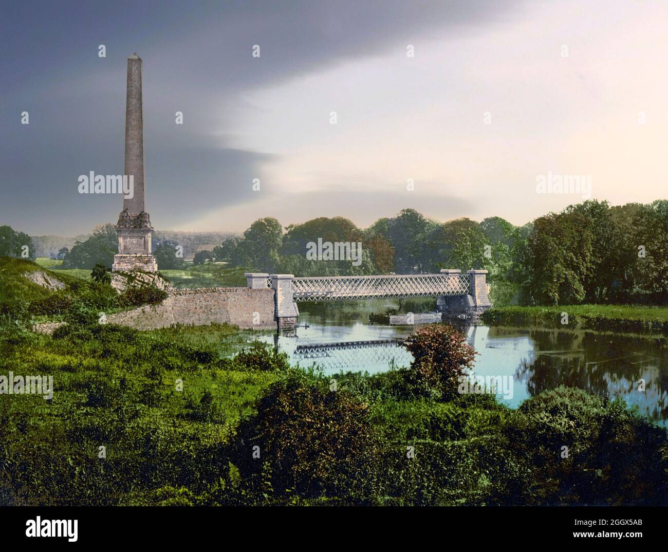 An early 20th century view of the Boyne Obelisk, aka King William's ...