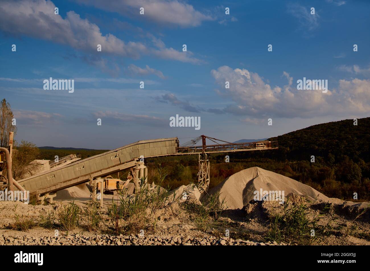 Industrial area gravel sand geology work Stock Photo - Alamy