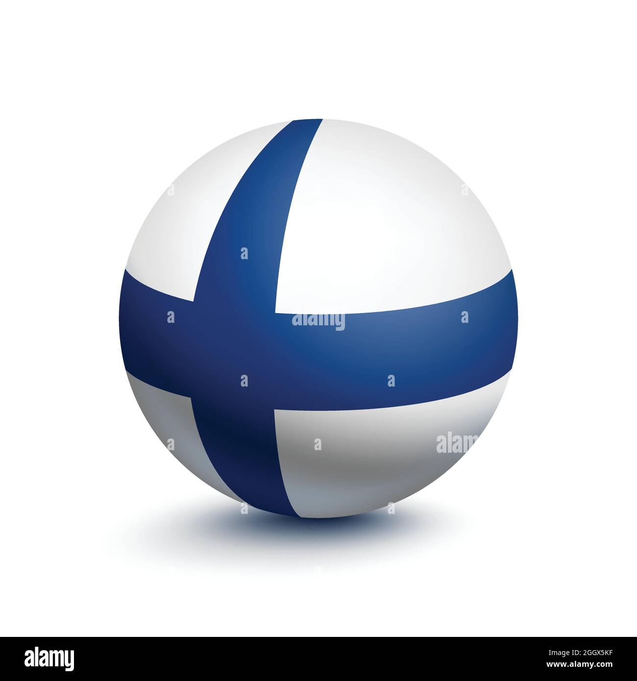 Flag of Finland in the form of a ball isolated on white background ...
