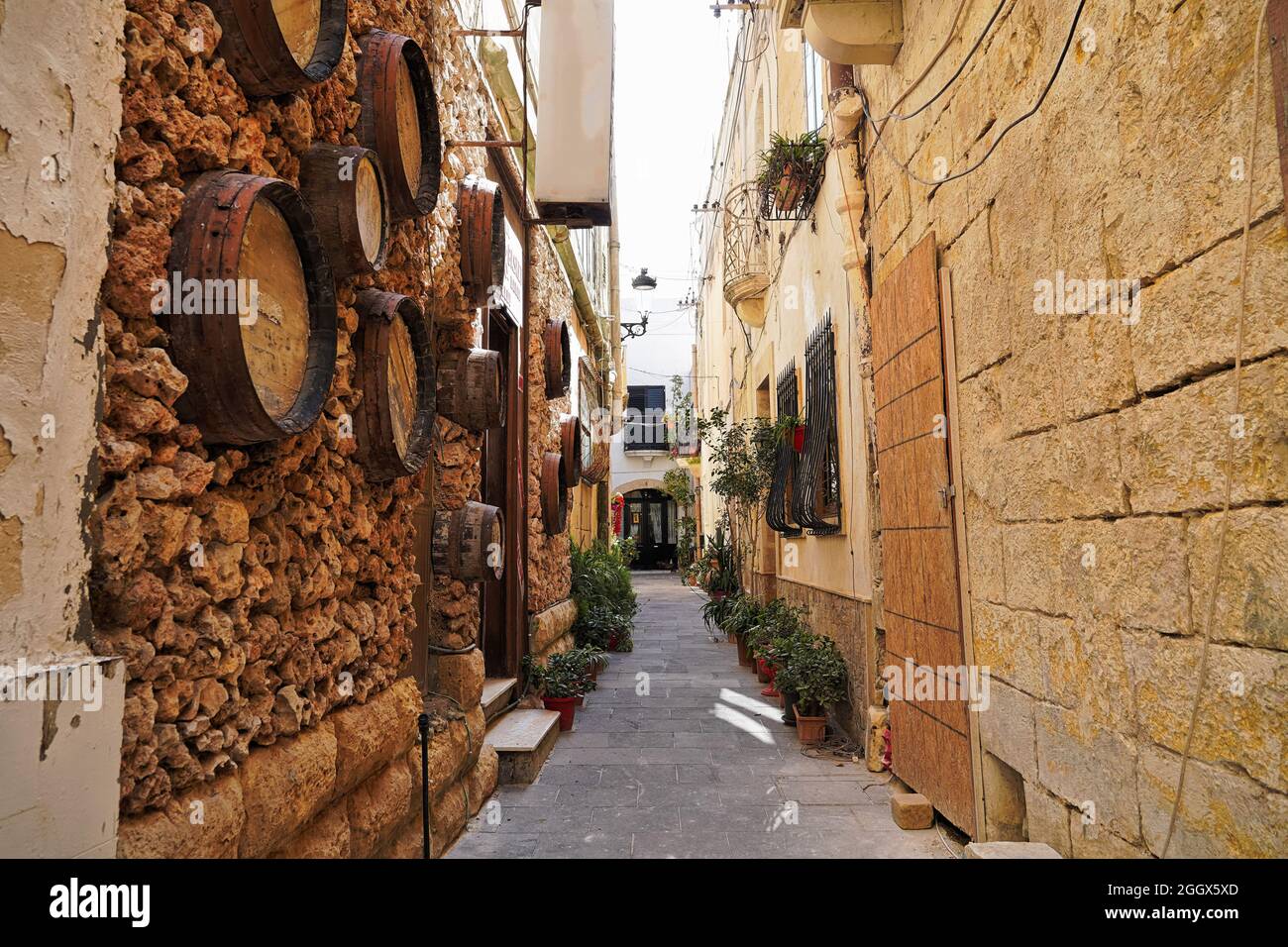 Small beautiful alleys and streets in the former capital Mdina, Malta ...