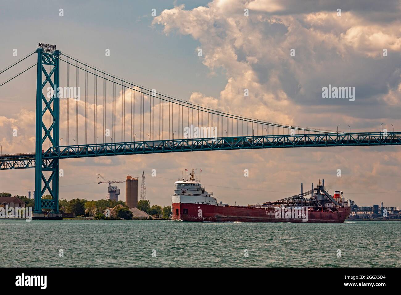 Detroit, Michigan - The CSL Tadoussac, a self-unloading bulk carrier ...
