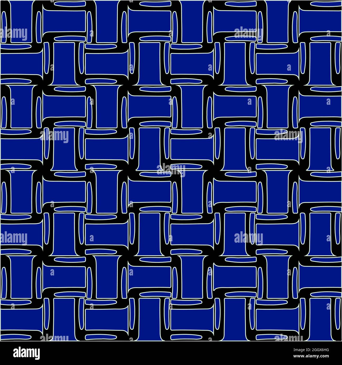 vector pattern in geometric ornamental style. Black and white and blue ...