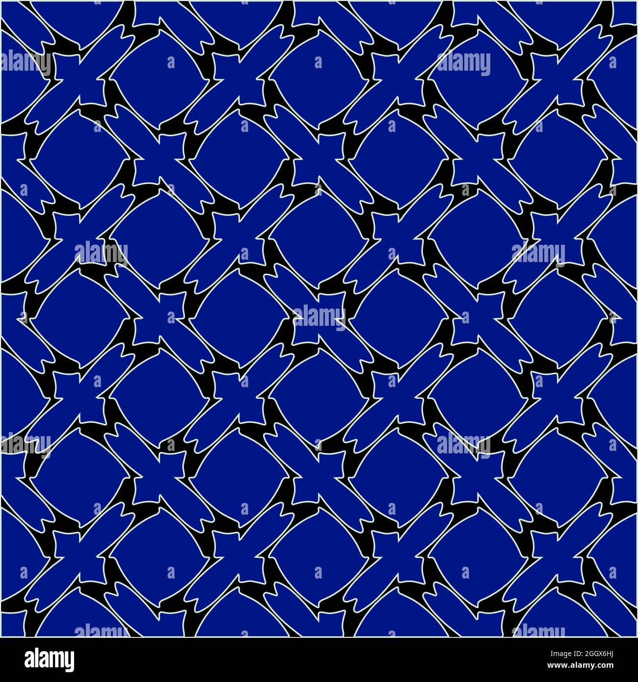 vector pattern in geometric ornamental style. Black and white and blue ...