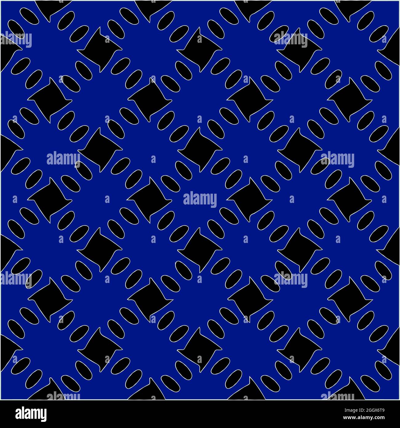 vector pattern in geometric ornamental style. Black and white and blue ...